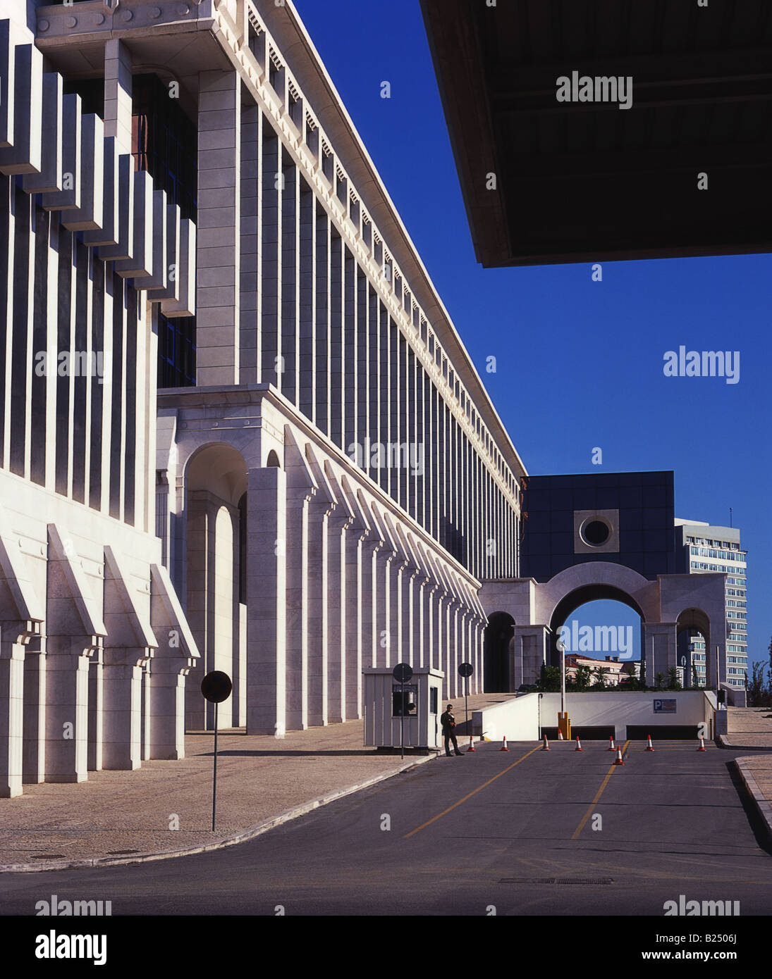 Side view of a banking building Location Lisbon city Country Portugal ...