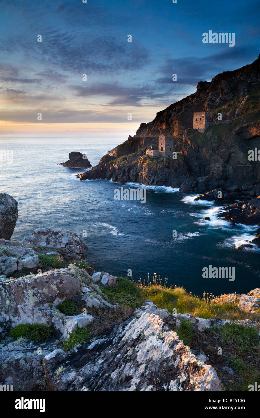 Botallack tin mines at sunset Cornwall England UK Stock Photo - Alamy
