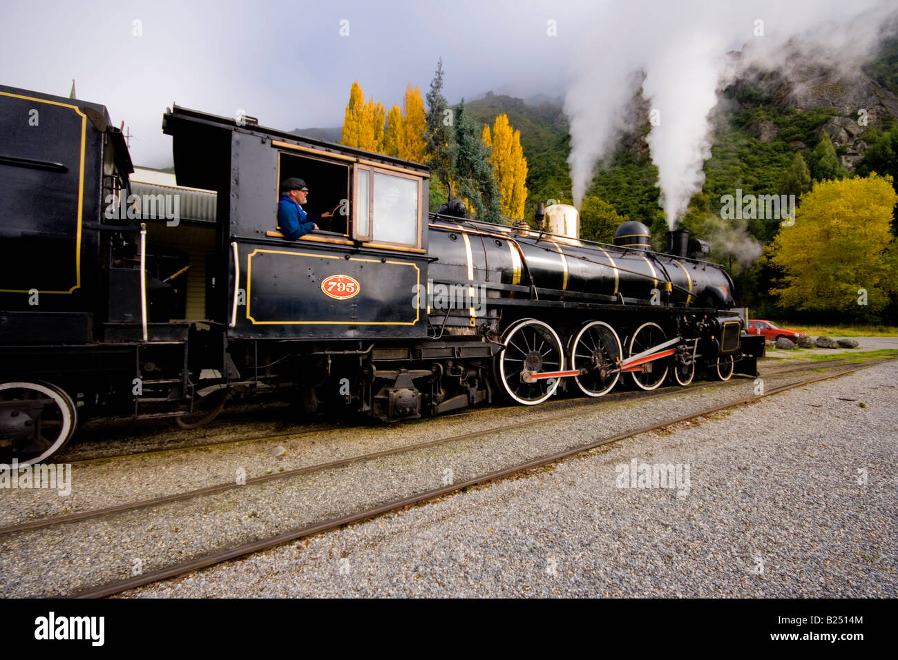 Close view of Kingston Flyer Steam Train Locomotive Stock Photo - Alamy
