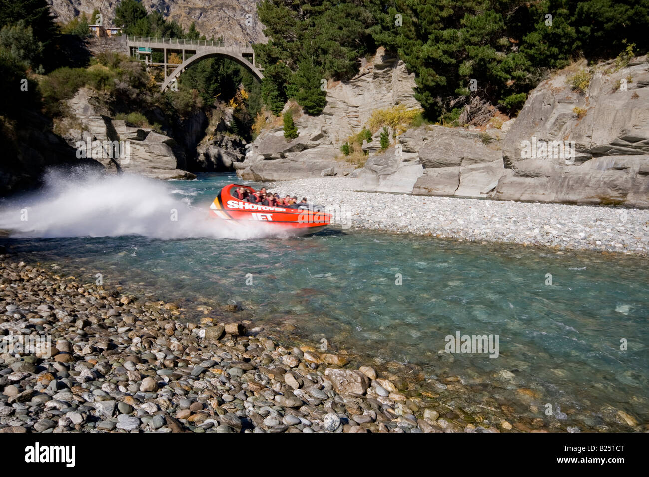 Jet Boat on River, Shotover Jet Boat Experience, Queenstown, New ...