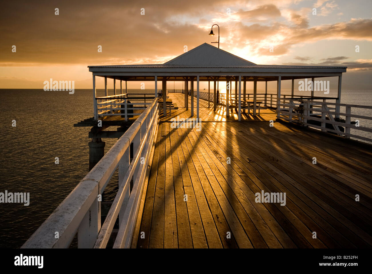 Jetty at Sunrise, Shorncliffe Pier, Brisbane Australia Stock Photo - Alamy