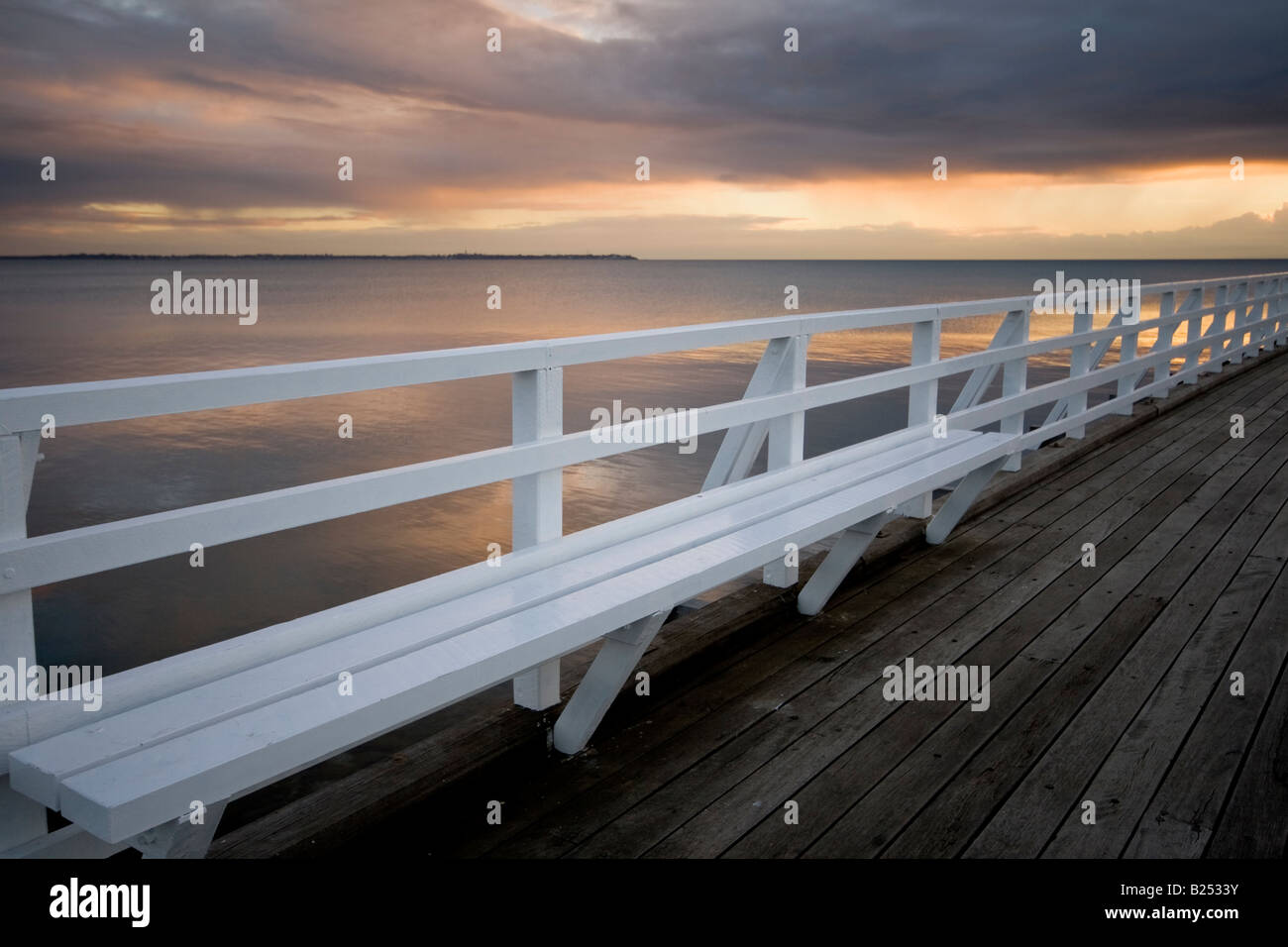 Jetty at Sunrise, Shorncliffe Pier, Brisbane Australia Stock Photo - Alamy