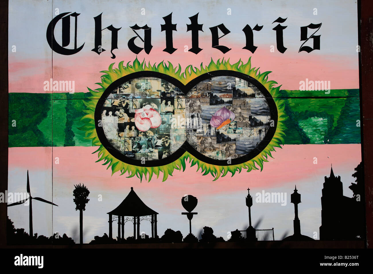 Chatteris Town Mural Street Fenland Cambridgeshire East Anglia England ...