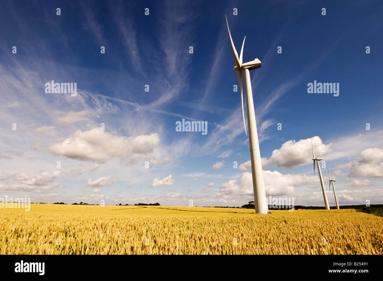 Wind Turbines In Denmark Stock Photo - Alamy