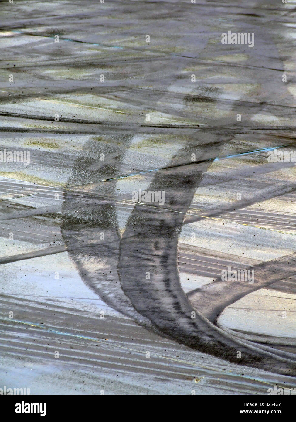 sports car skid marks on race track outdoors Stock Photo - Alamy
