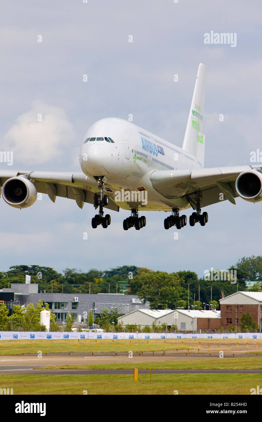 Airbus A380 double-deck wide-body airliner Landing Portrait vertical ...