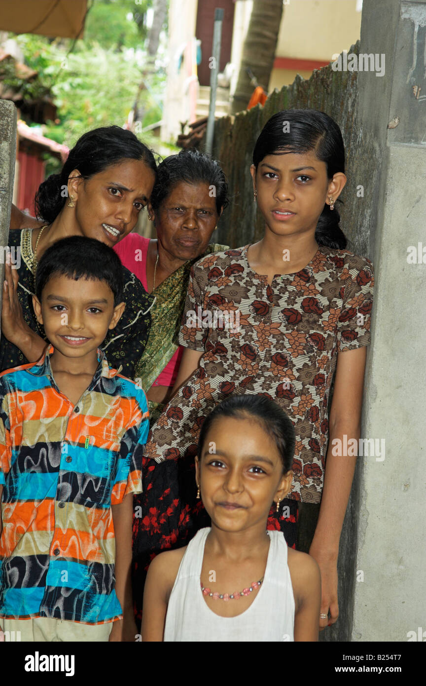 Three generations of Indian family grandmother daughter grandson ...