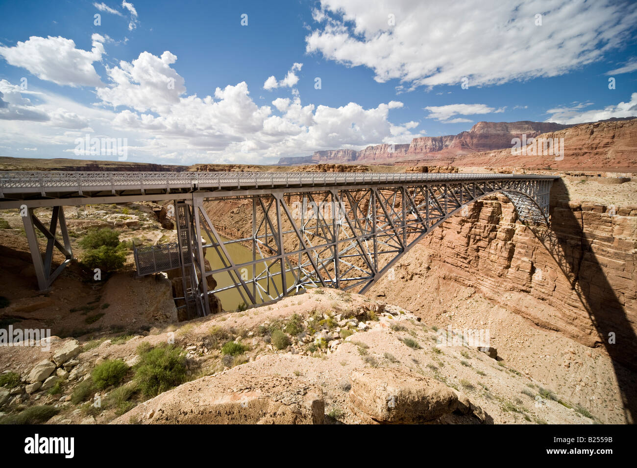 Navajo Bridge - Steel Arch Bridge over the Marble Canyon and the ...
