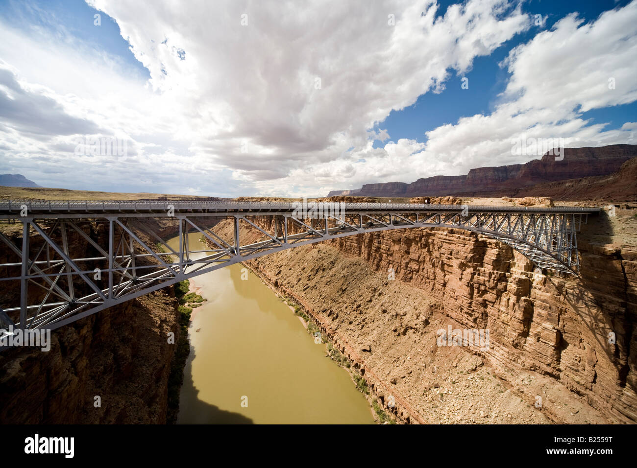 Navajo Bridge - Steel Arch Bridge over the Marble Canyon and the ...