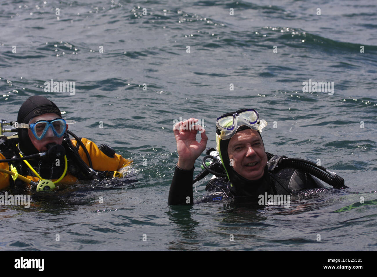 Diver swimming in sea. OK sign.84467 Diving Horizontal Stock Photo - Alamy