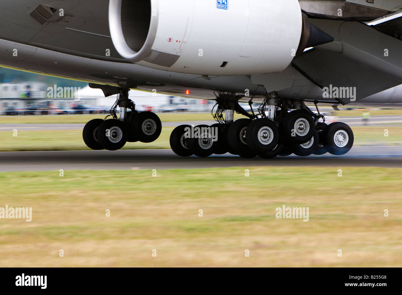 Airbus A380 Undercarriage Large aircraft Gear Copy Space Stock Photo ...