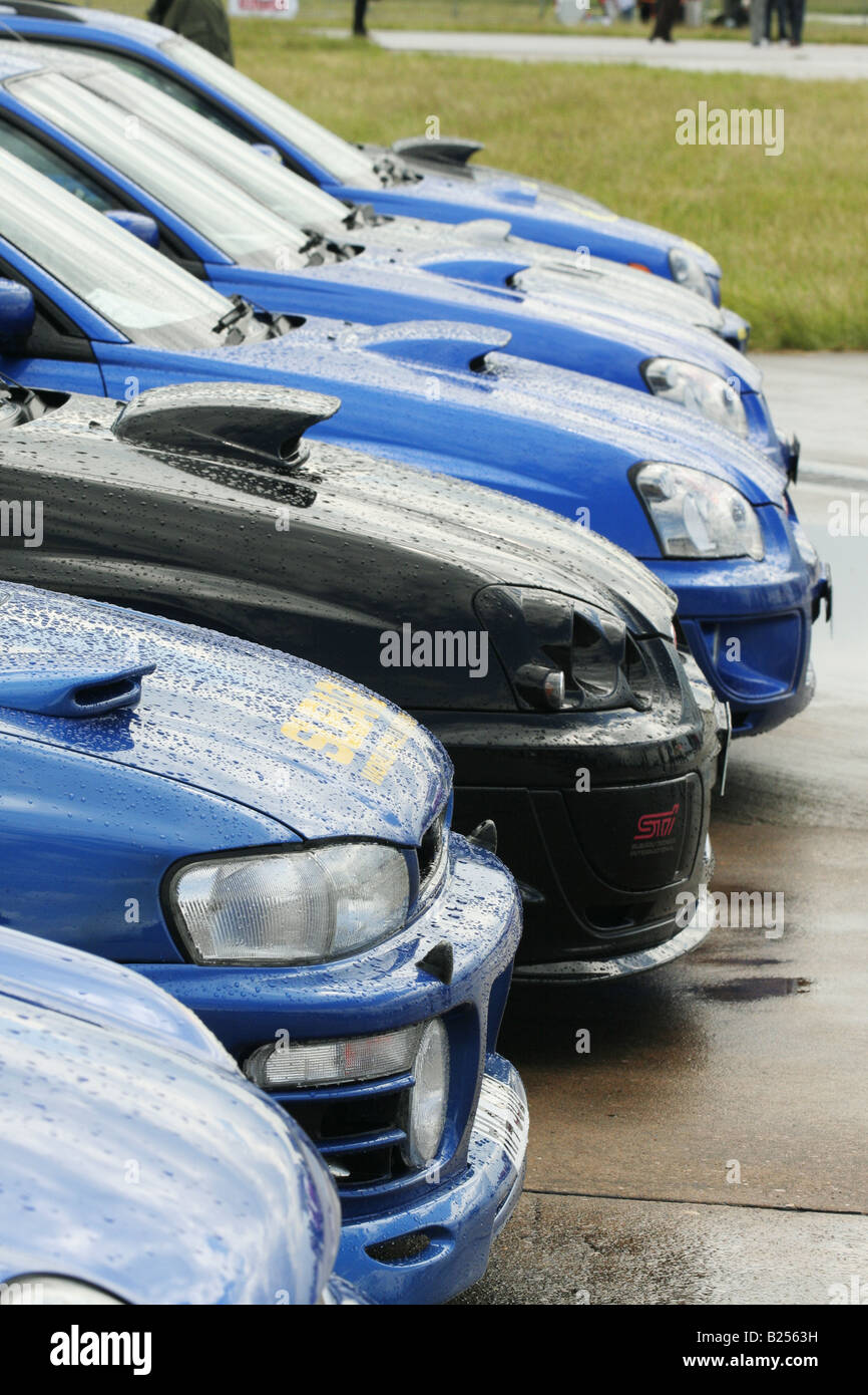 Subaru, Impreza, lined-up, display, rally excursions, compact car, EJ ...