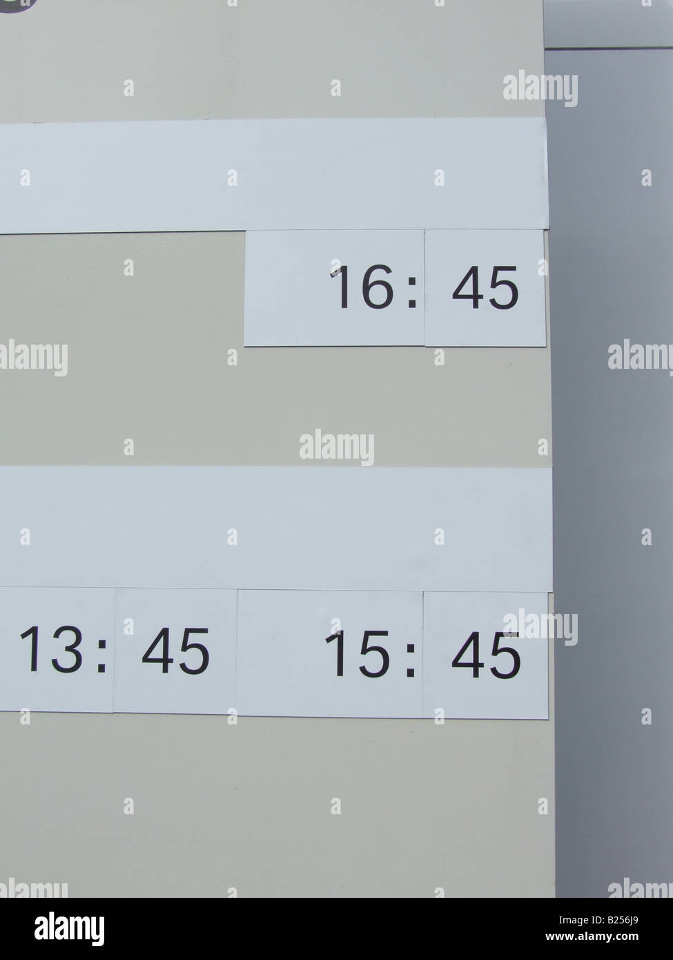 timetable schedule written on notice board paper Stock Photo - Alamy