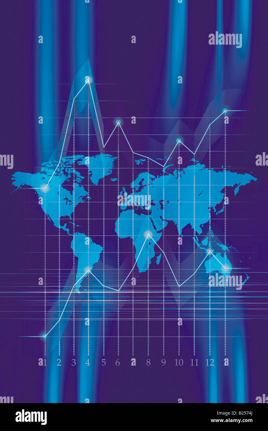 The map and graph Stock Photo - Alamy
