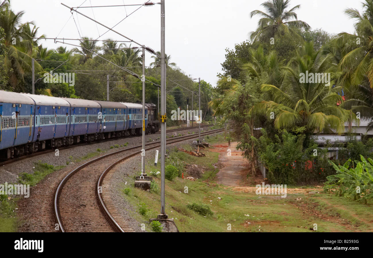 Train en route between Kochi Cochin and Kannur Cannanore Kerala India ...