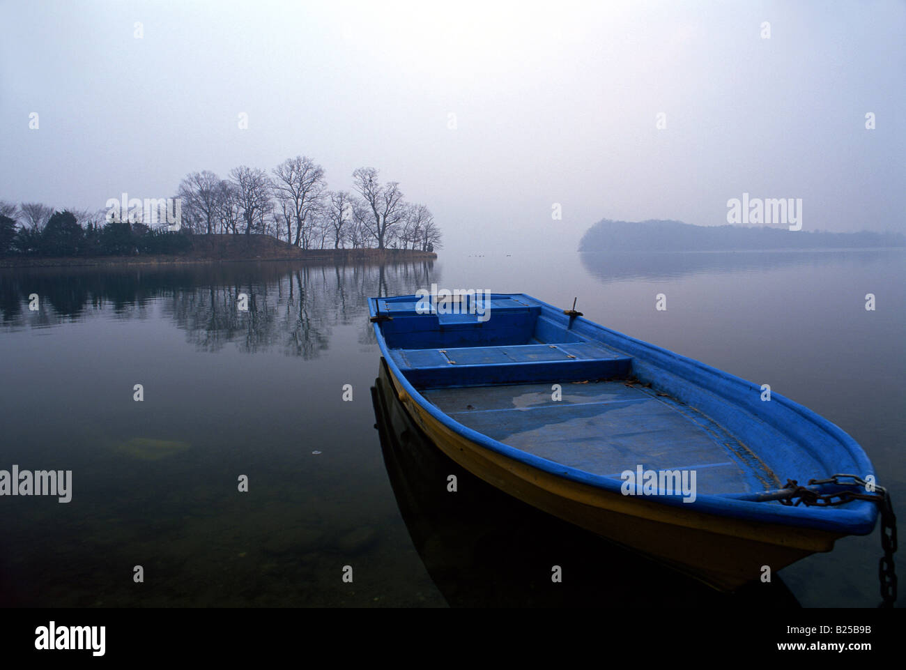 River, tree and boat Stock Photo - Alamy