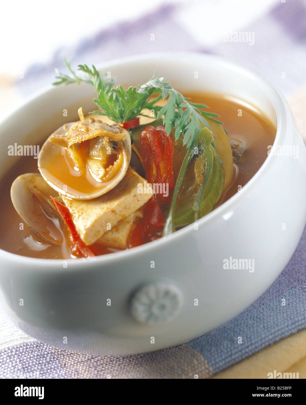 Korean cooking - soup, stew and table setting Stock Photo - Alamy