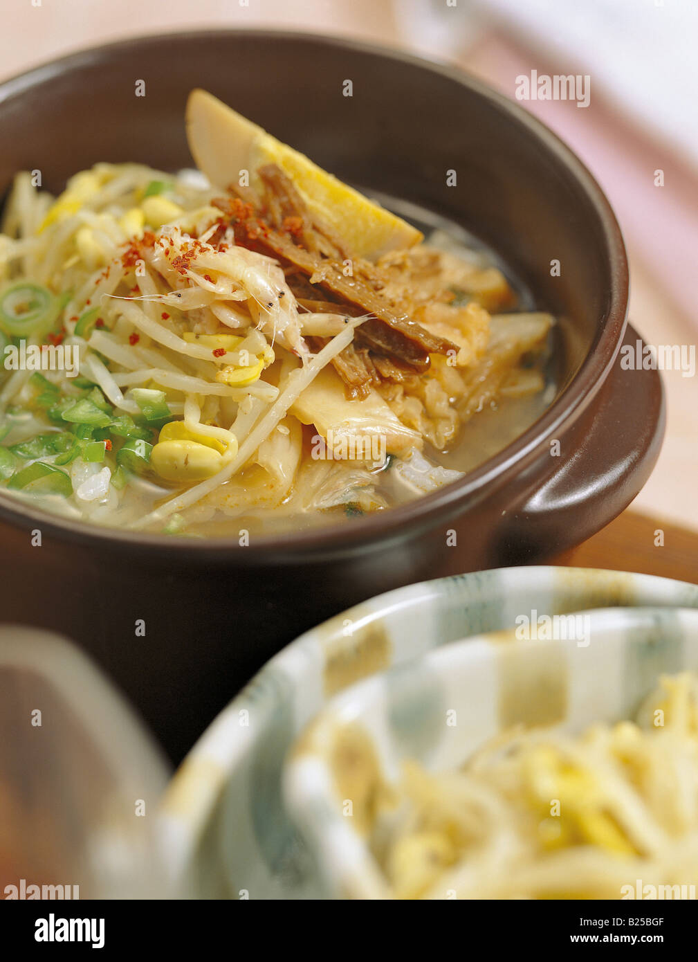 Korean cooking - soup, stew and table setting Stock Photo - Alamy