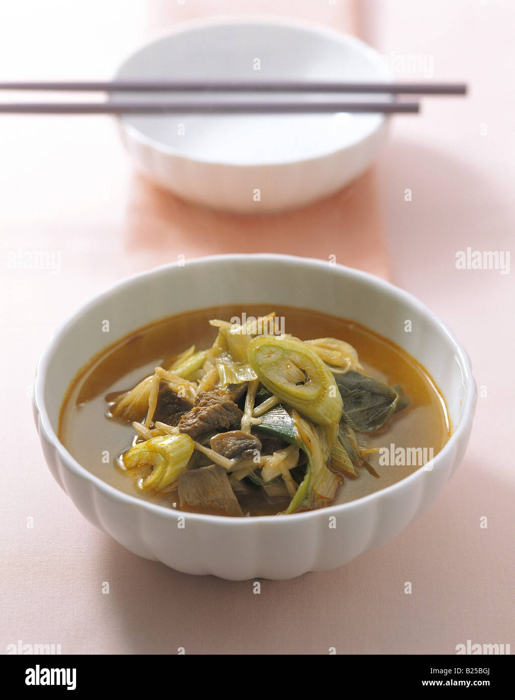 Korean cooking - soup, stew and table setting Stock Photo - Alamy