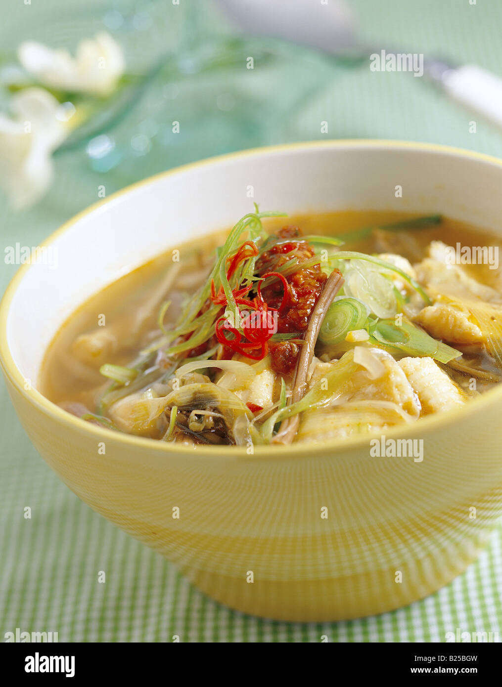 Korean cooking - soup, stew and table setting Stock Photo - Alamy