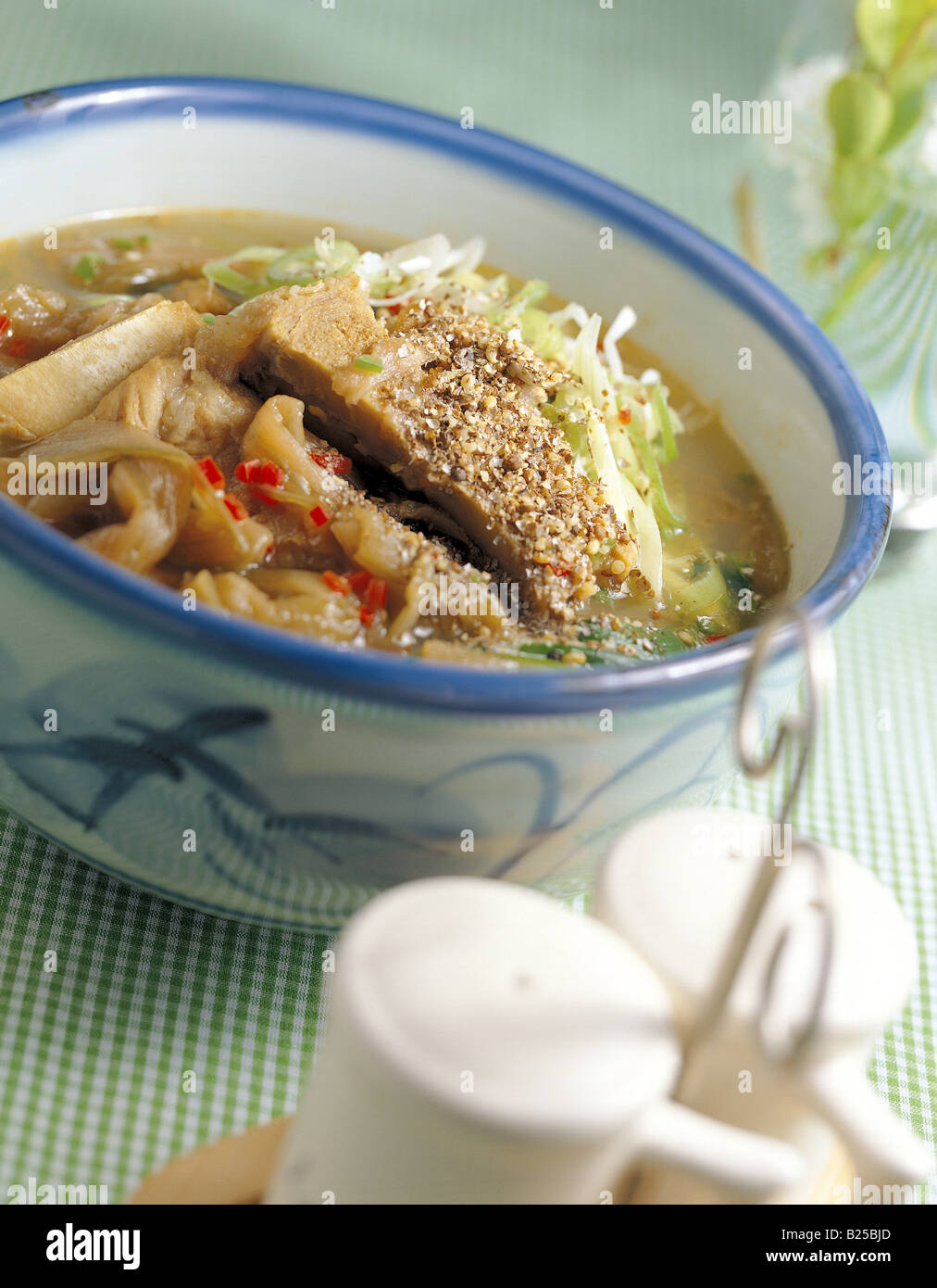 Korean cooking - soup, stew and table setting Stock Photo - Alamy