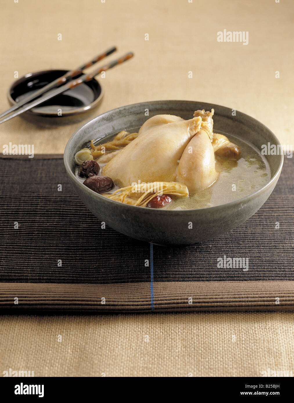 Korean cooking - soup, stew and table setting Stock Photo - Alamy