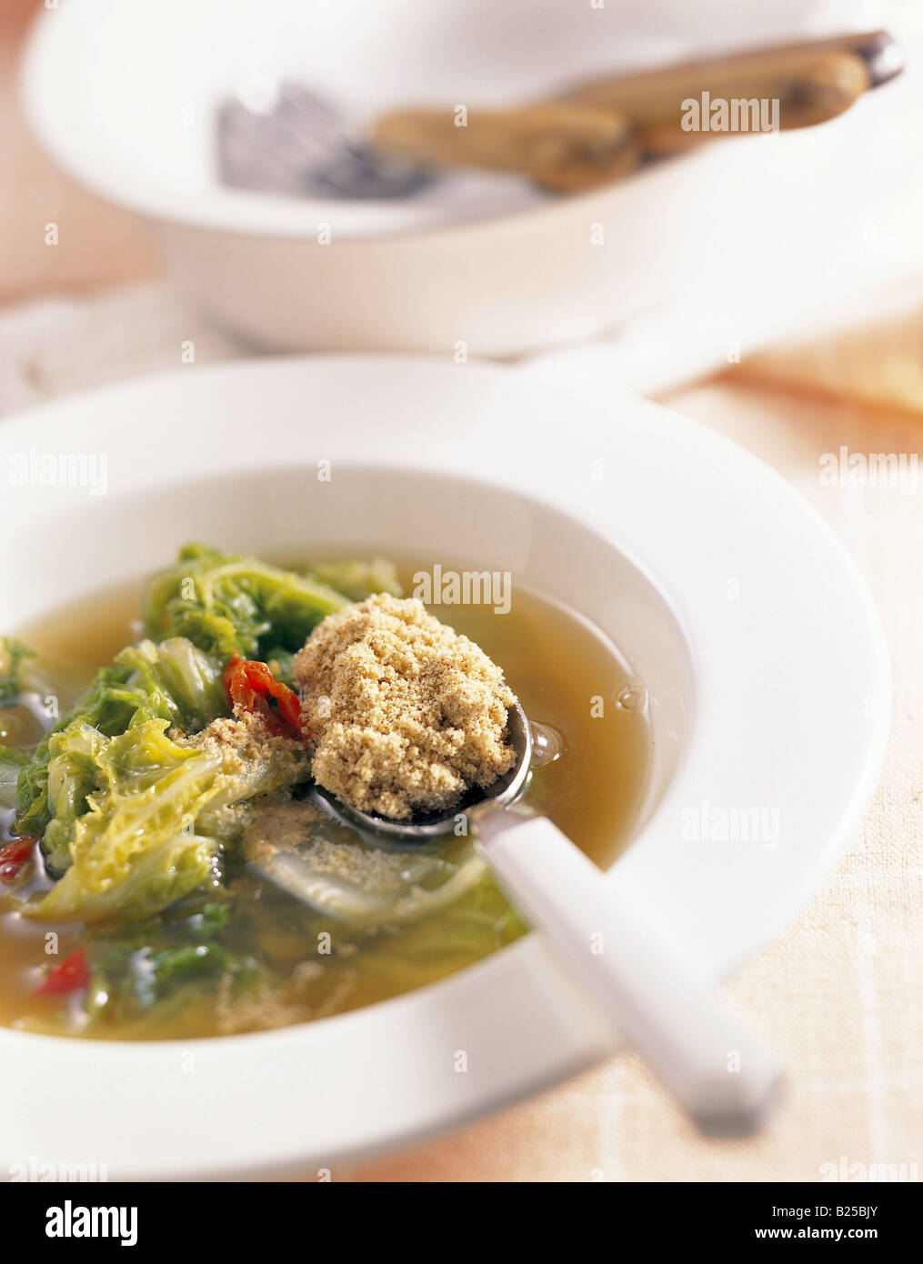 Korean cooking - soup, stew and table setting Stock Photo - Alamy