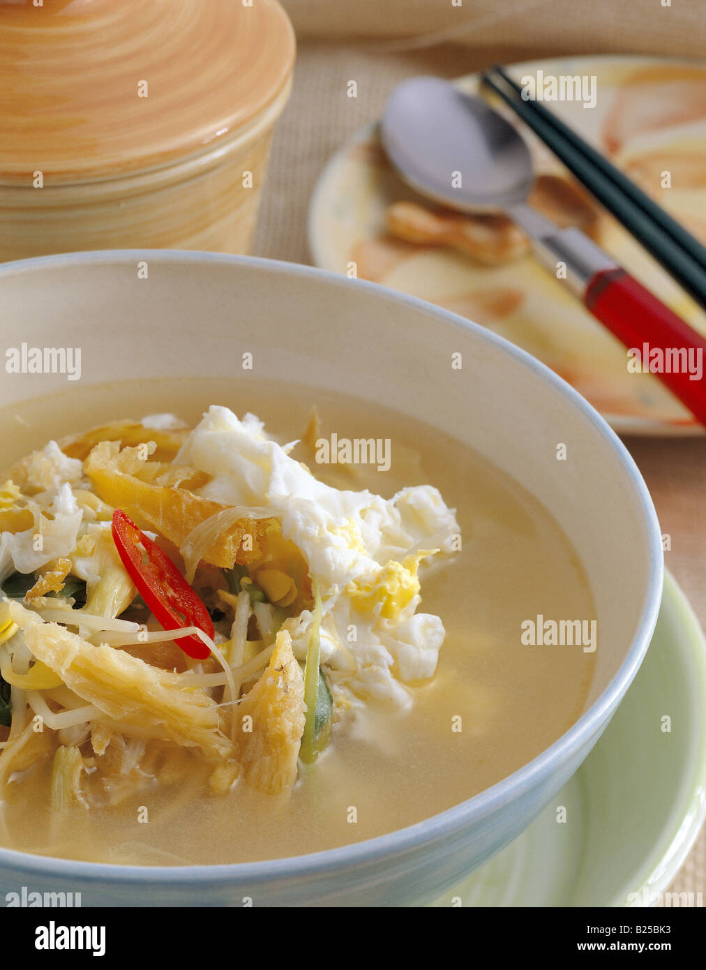 Korean cooking - soup, stew and table setting Stock Photo - Alamy
