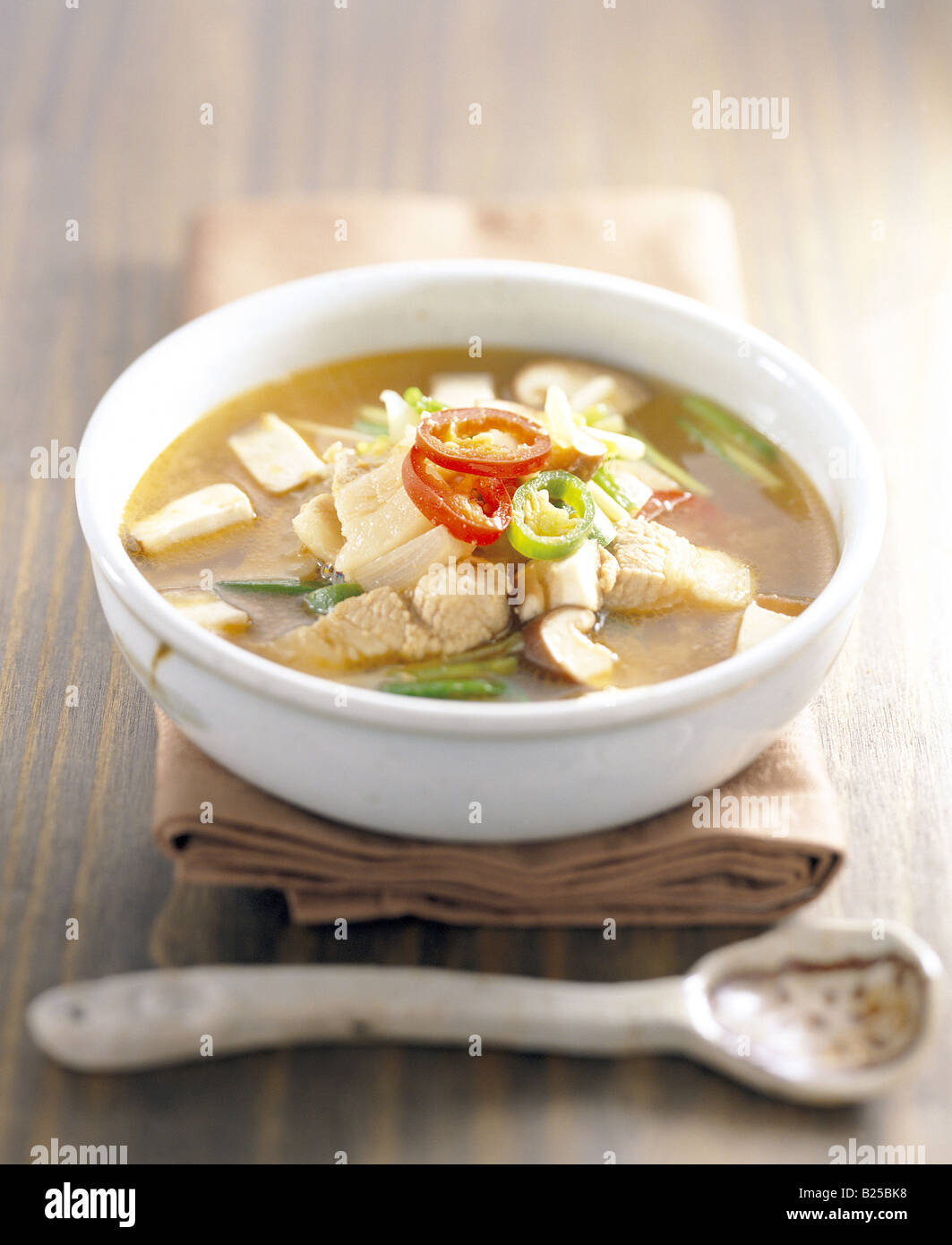 Korean cooking - soup, stew and table setting Stock Photo - Alamy