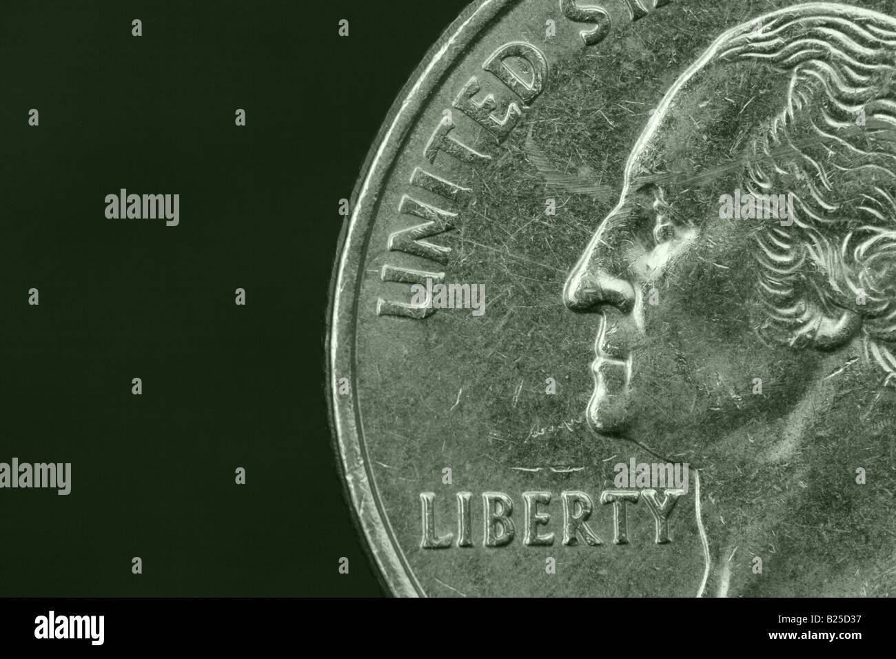 US Quarter Dollar 25 cent coin old used battered Stock Photo - Alamy