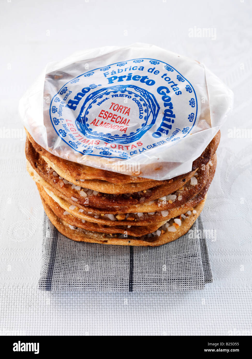 Stack of biscuits on a napkin with wrapper Stock Photo - Alamy