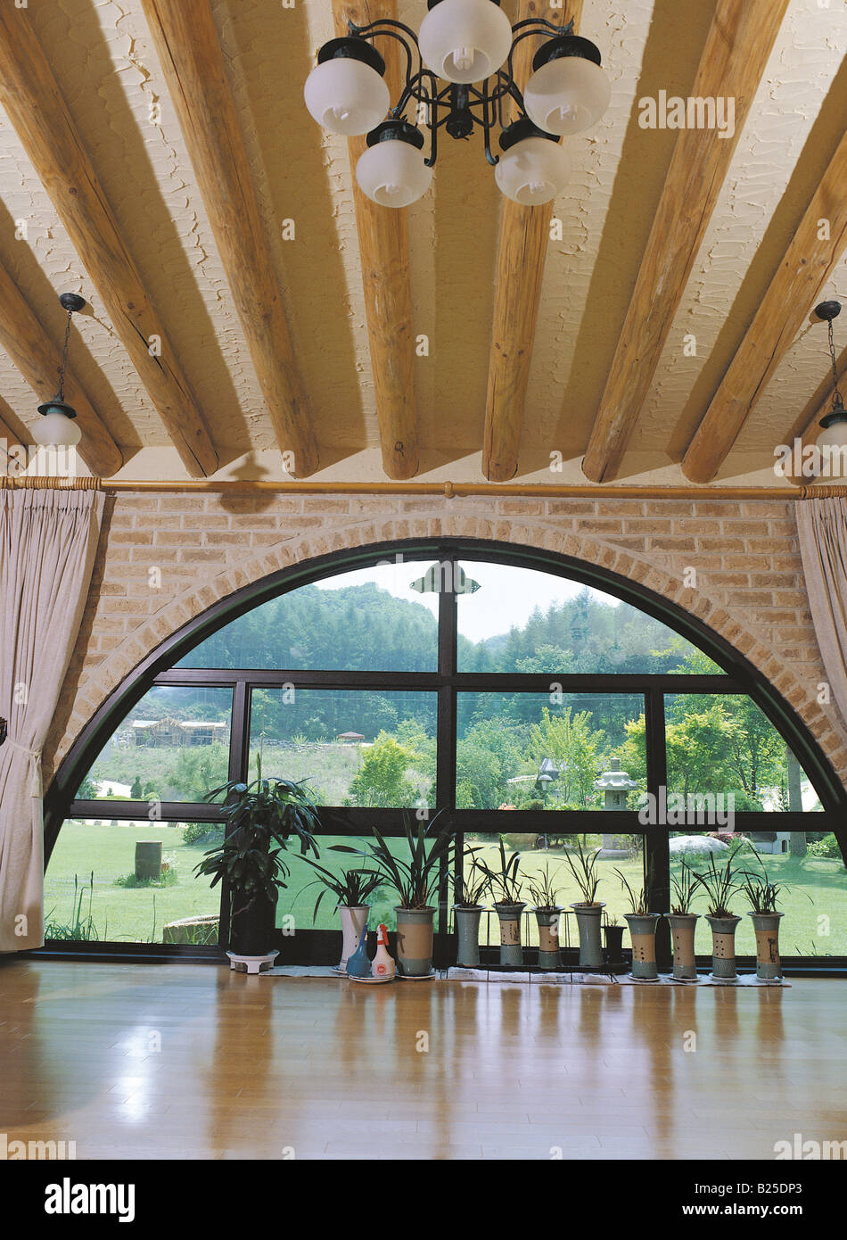 Living room with big window Stock Photo - Alamy