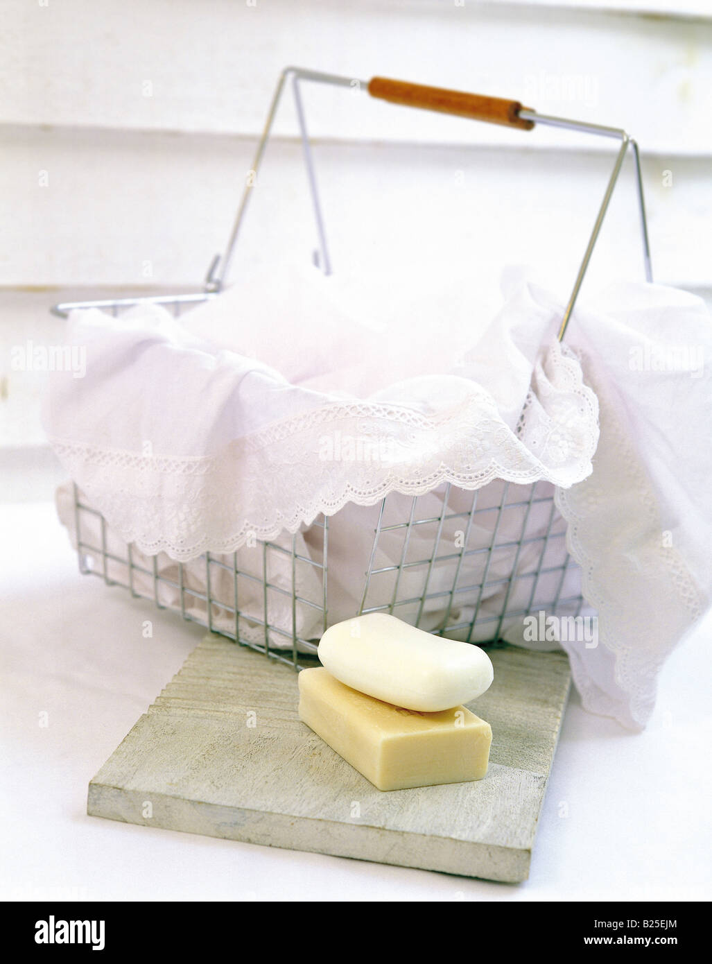 Soap and basket Stock Photo - Alamy