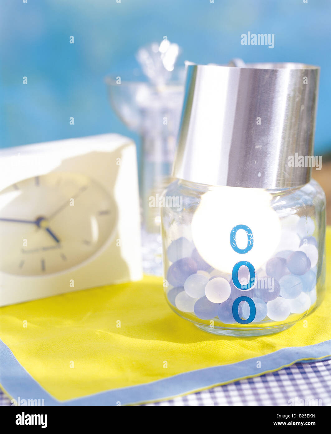Clock and bottle Stock Photo - Alamy