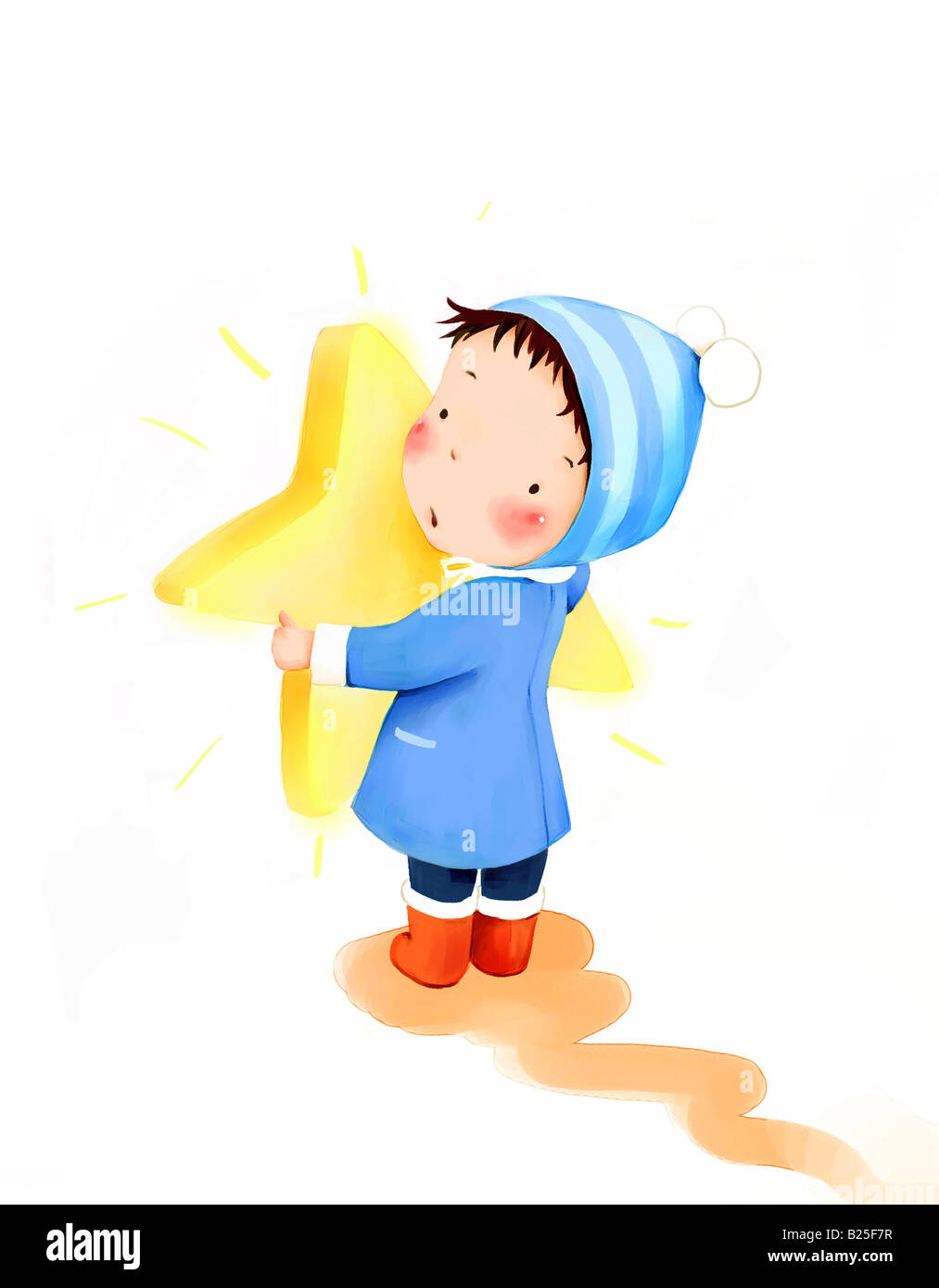 Illustration of kid and star Stock Photo - Alamy