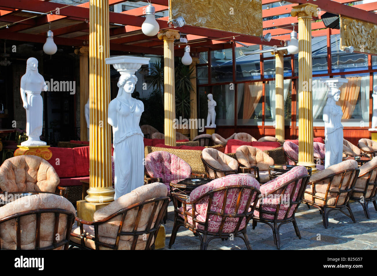Cafe bar in Pythagorio harbour Samos Greece Stock Photo - Alamy
