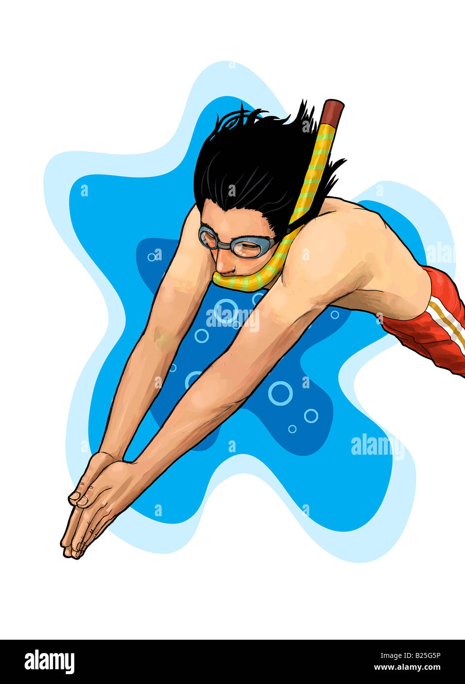 Young man swimming Stock Photo - Alamy