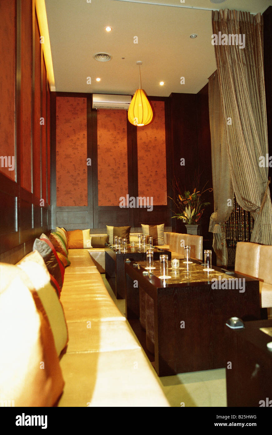 Interior view of restaurant Stock Photo - Alamy