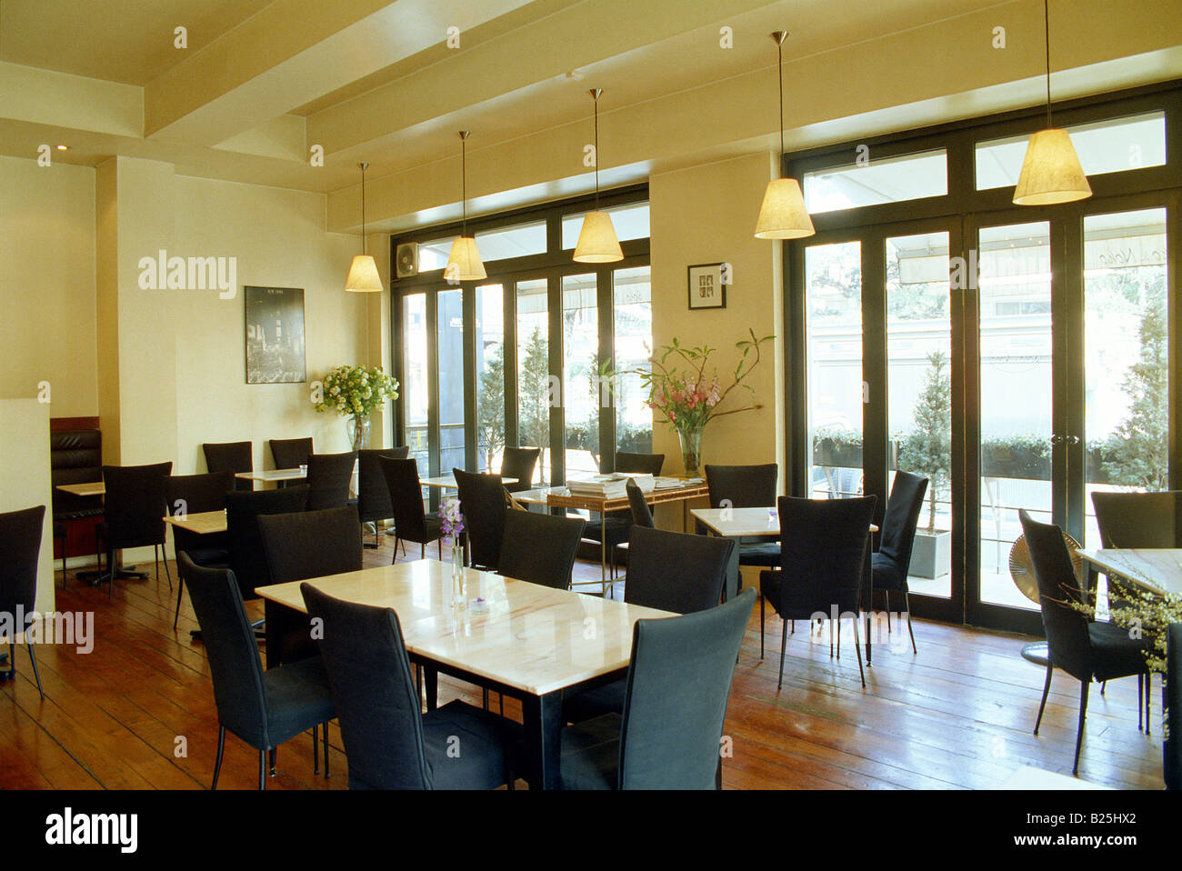Interior view of restaurant Stock Photo - Alamy