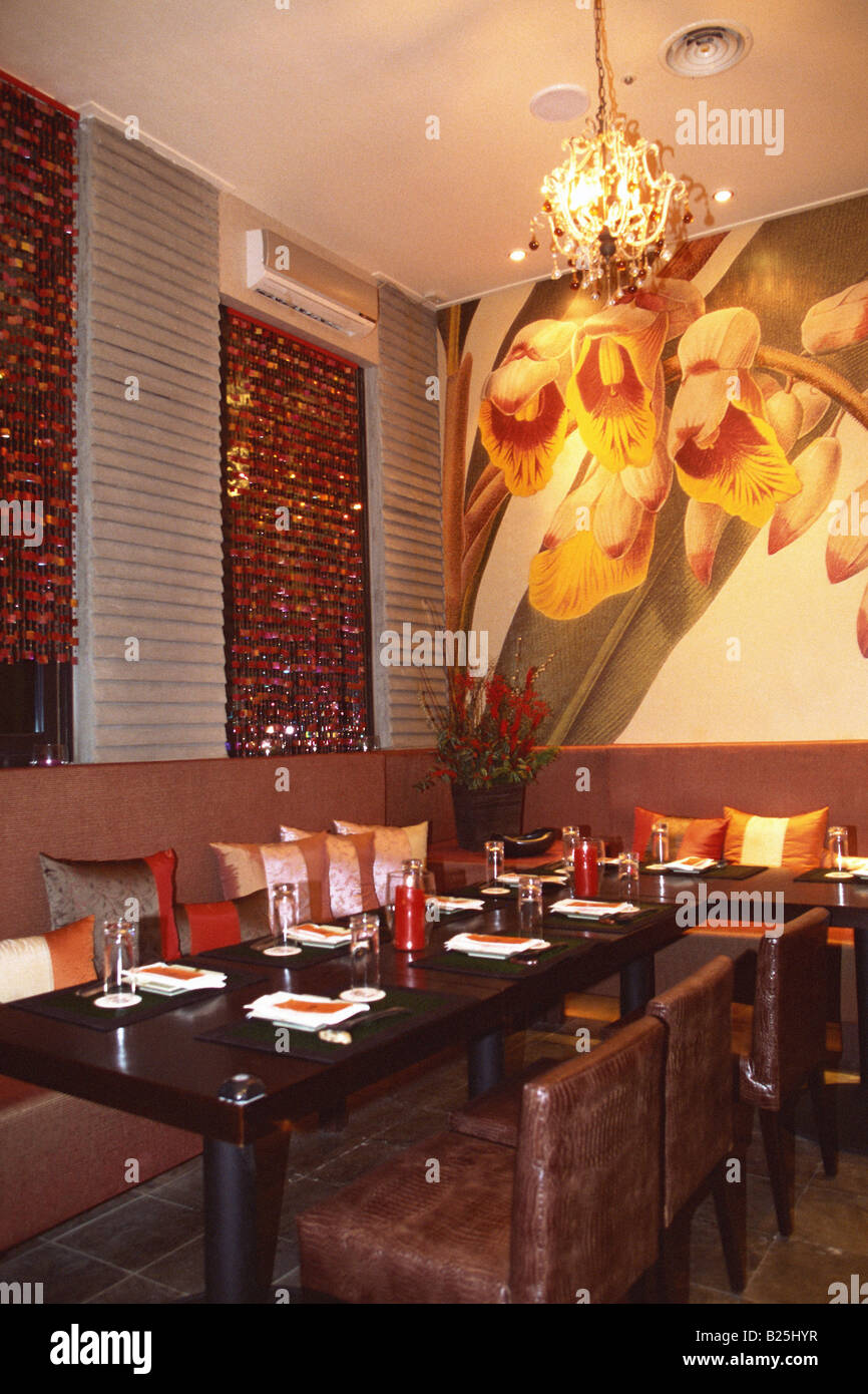 Interior view of restaurant Stock Photo - Alamy