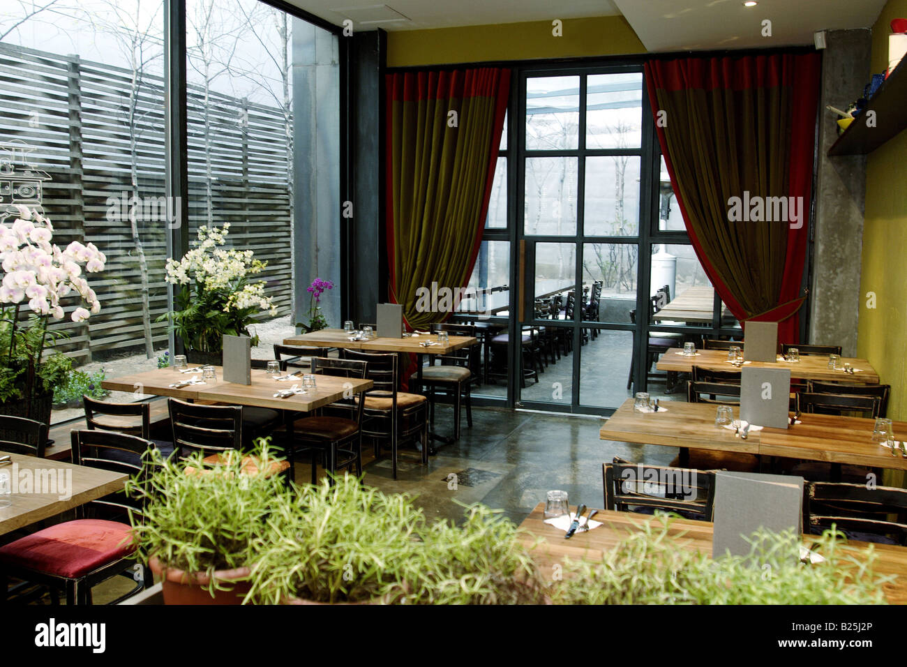 Interior view of restaurant Stock Photo - Alamy
