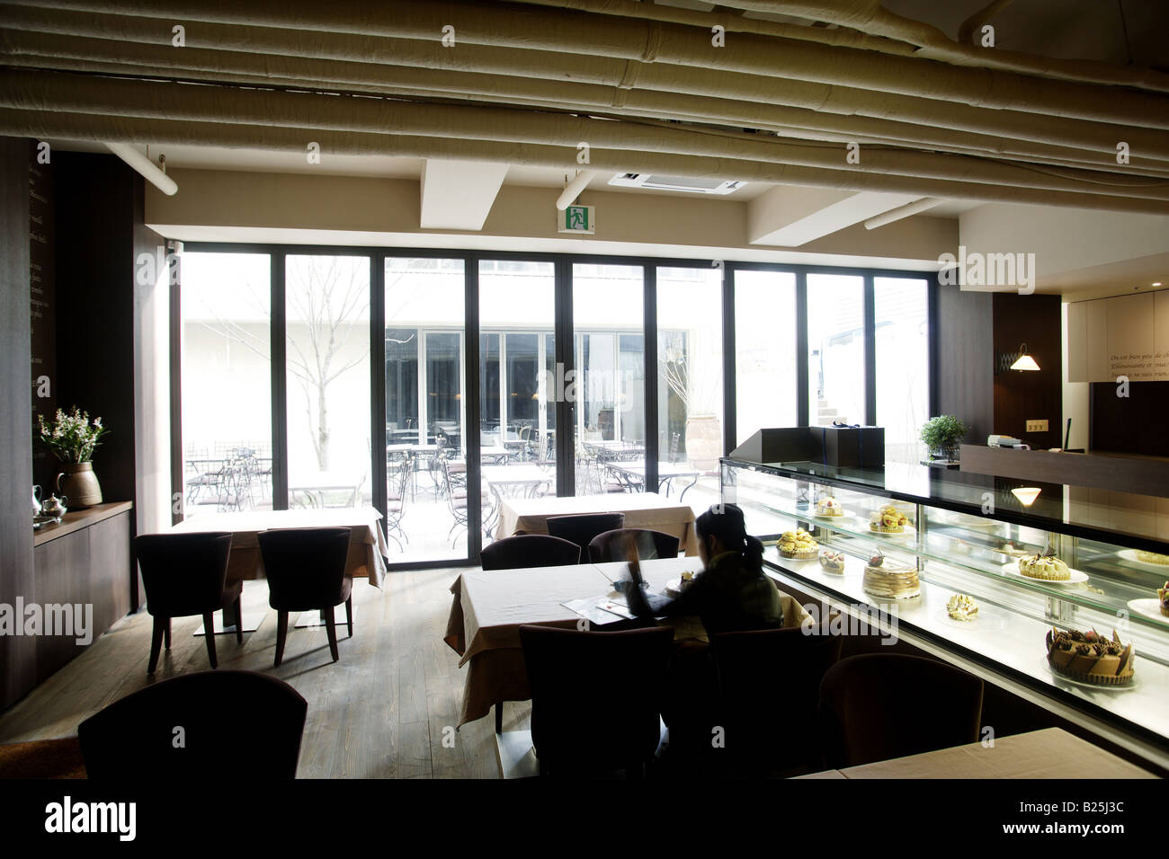 Interior view of café Stock Photo - Alamy