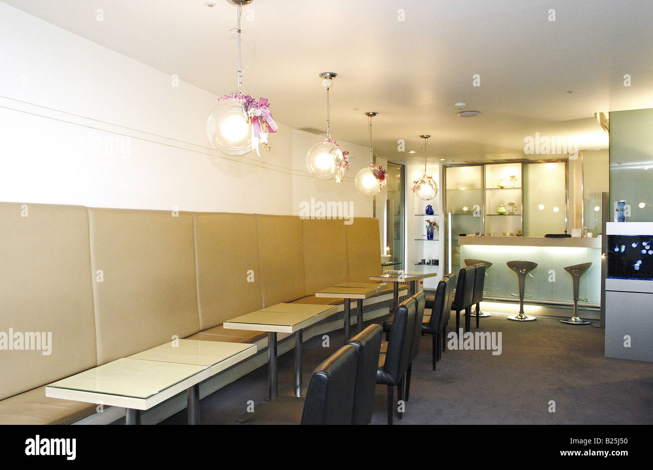 Interior view of café Stock Photo - Alamy