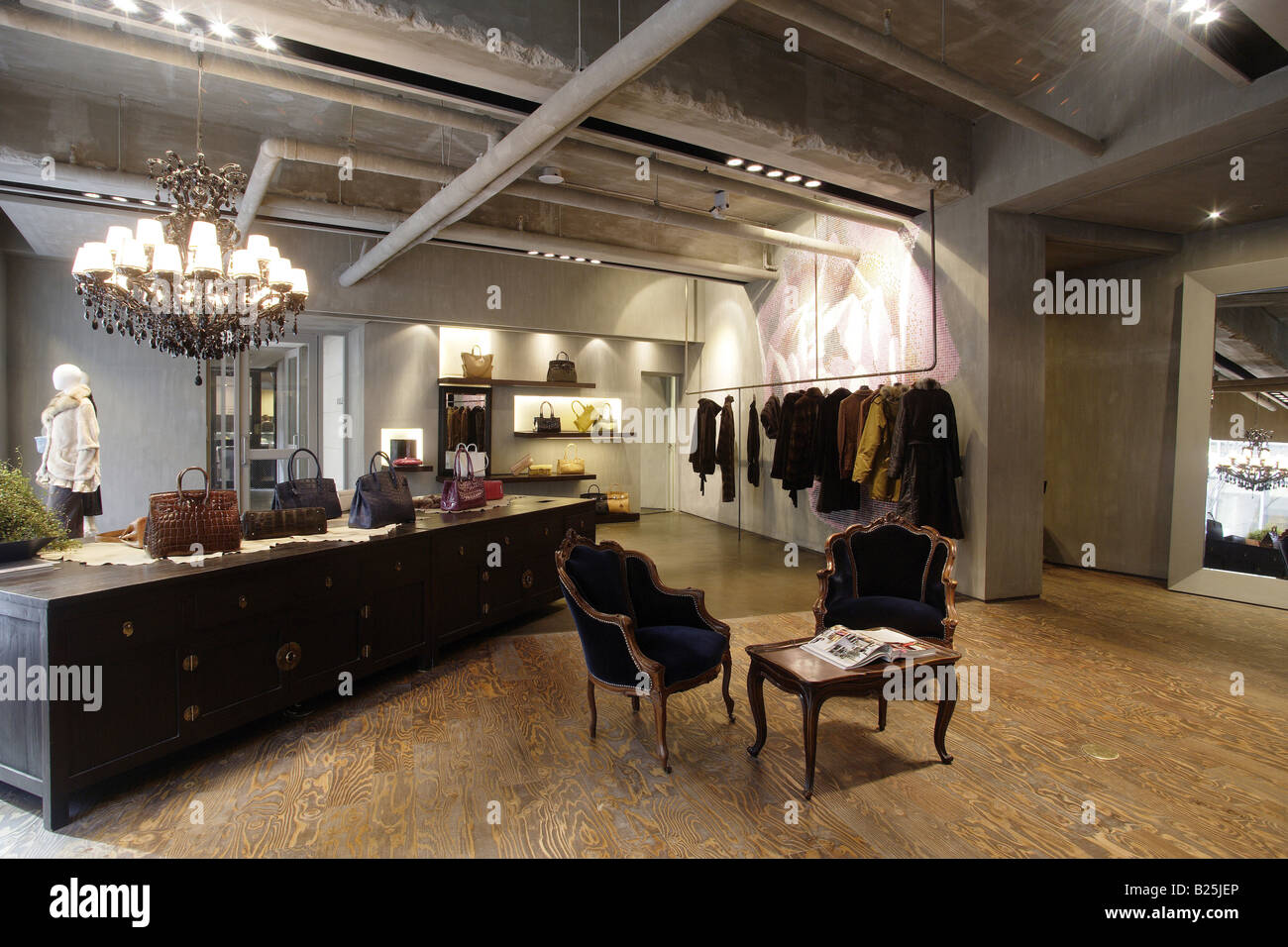 Interior view of clothing shop Stock Photo - Alamy
