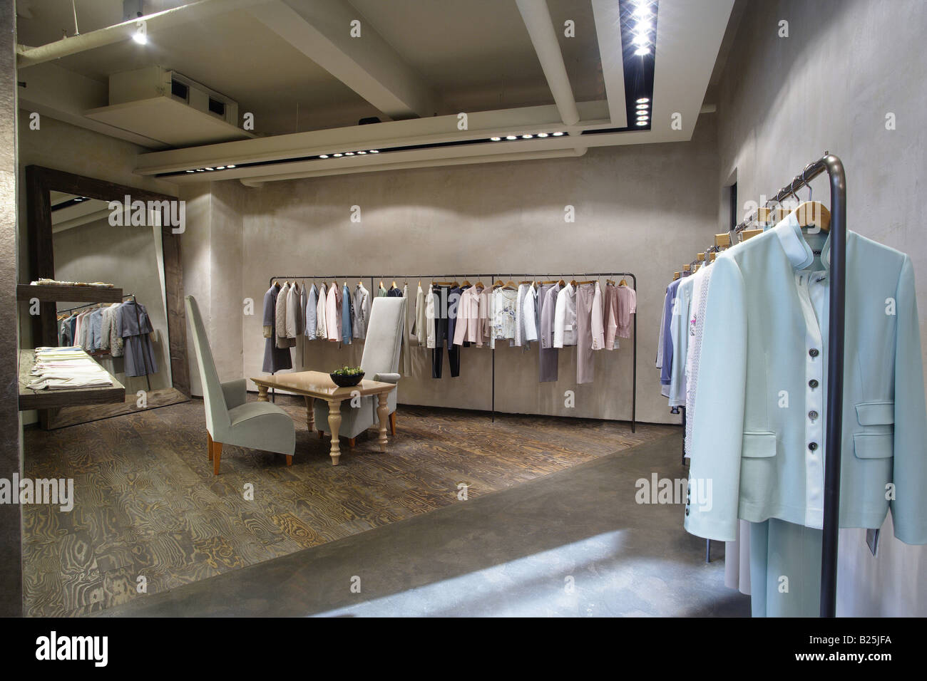 Interior view of clothing shop Stock Photo - Alamy
