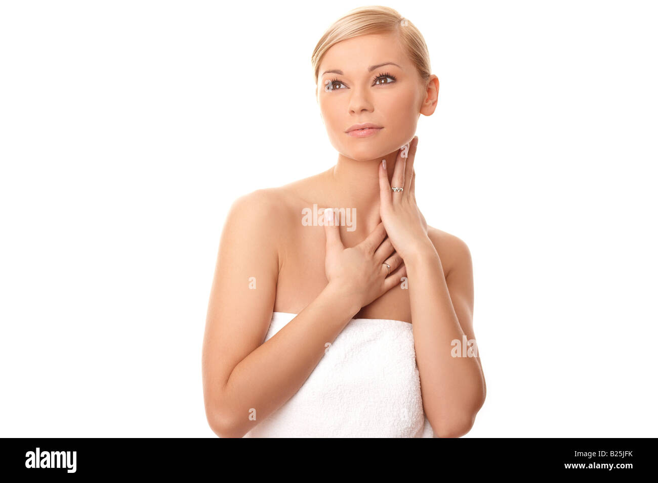 Portrait of beautiful woman before spa treatment Stock Photo - Alamy