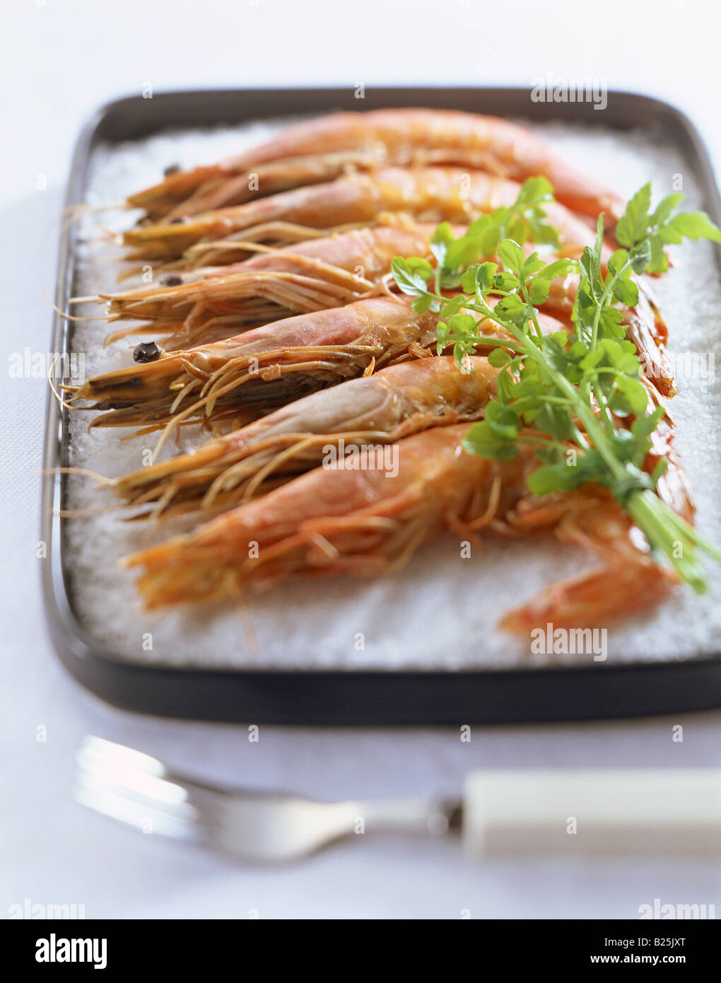 Asian seafood cuisine with variety of shrimp, fish and shell Stock ...