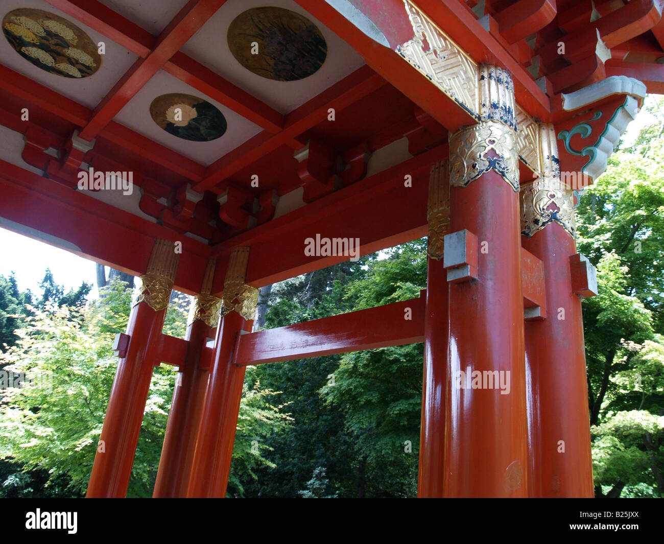 Interior of Pagoda at San Francisco's Japanese Tea Gardens Stock Photo ...