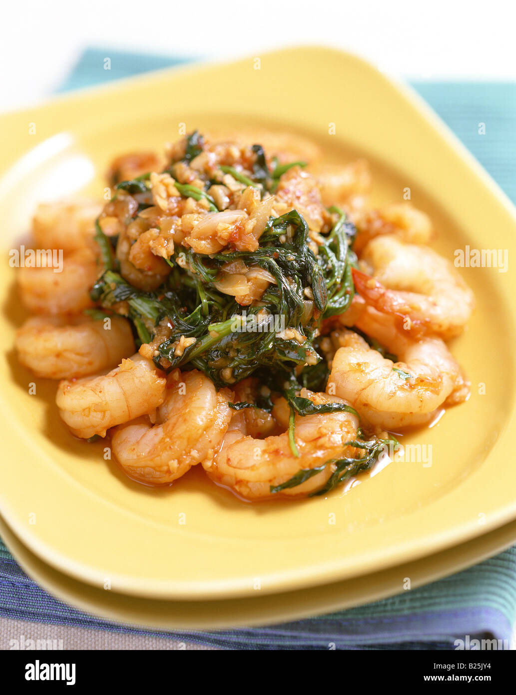 Asian seafood cuisine with variety of shrimp, fish and shell Stock ...