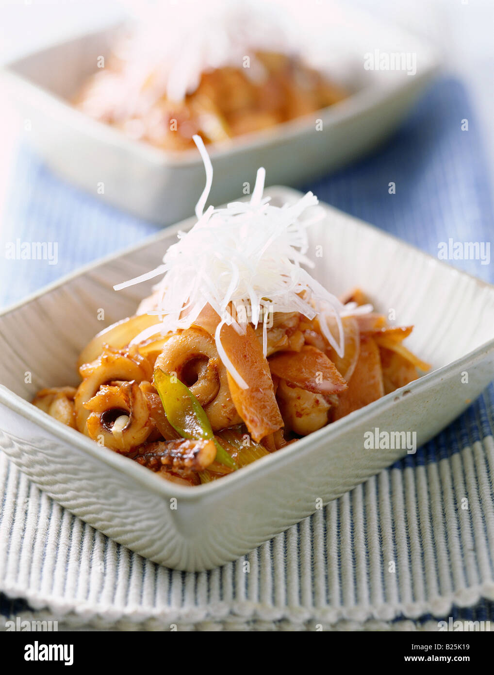 Asian seafood cuisine with variety of shrimp, fish and shell Stock ...